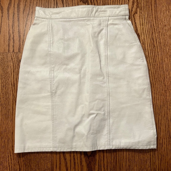 Byrnes & Baker | Skirts | Vintage Byrnes Baker Genuine Leather White ...